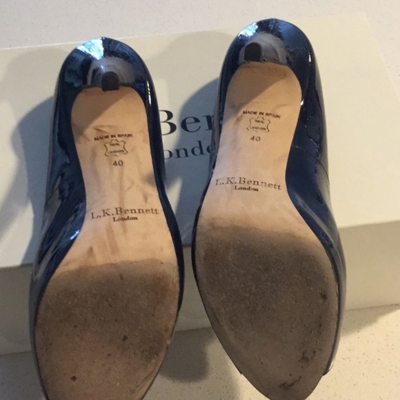 LK Bennett | Shoes | Lk Bennett Navy Blue Mina Platform Peep Toe Pumps ...